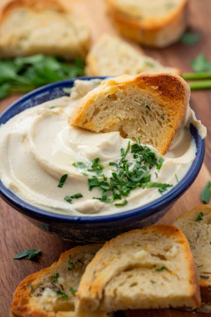 Whipped Tofu with Truffle Garlic Bread - Next Level Baker