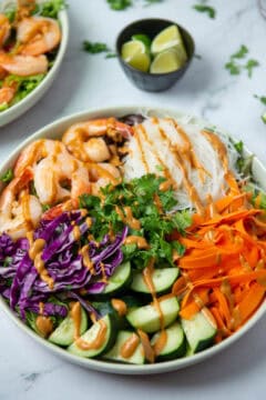 Spring Roll Salad with Shrimp and Chopped Veggies - Next Level Baker