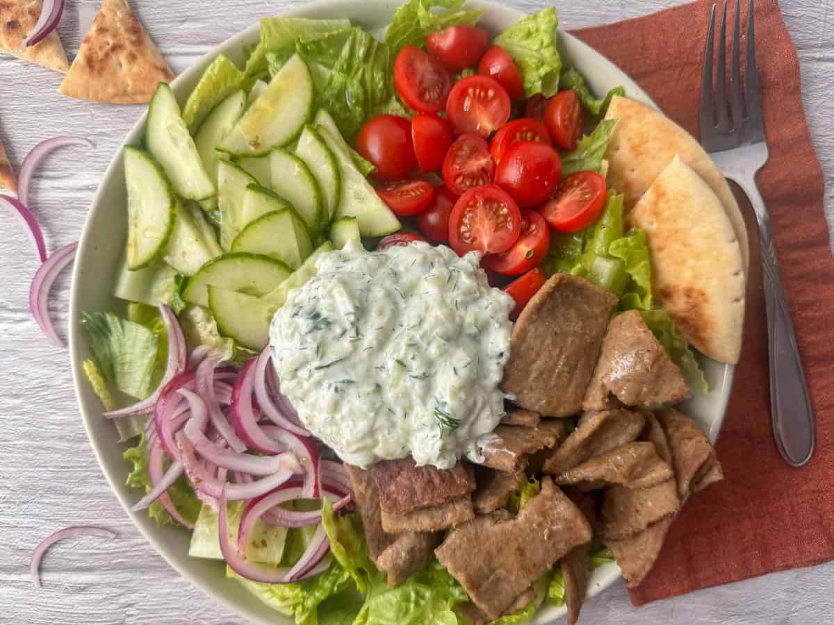 Easy Greek Gyro Salad - Next Level Baker