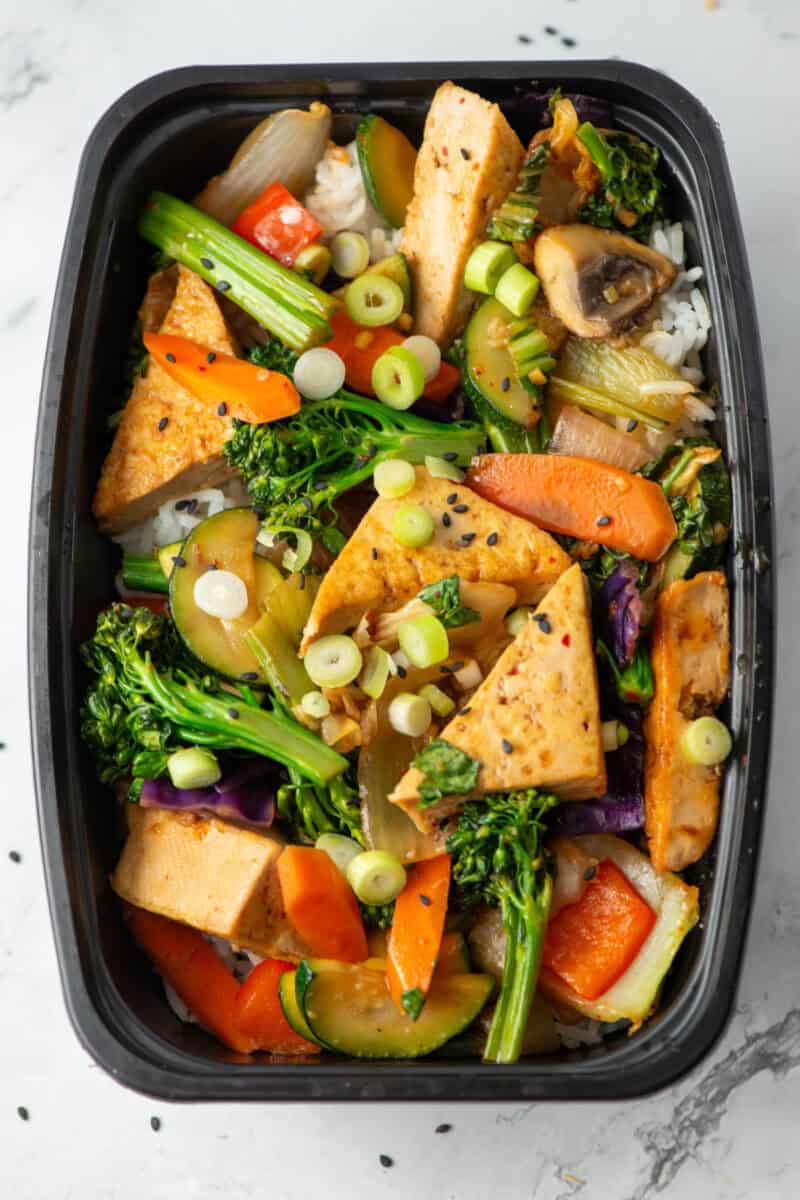 Kimchi Tofu Stir Fry with Veggies - Next Level Baker