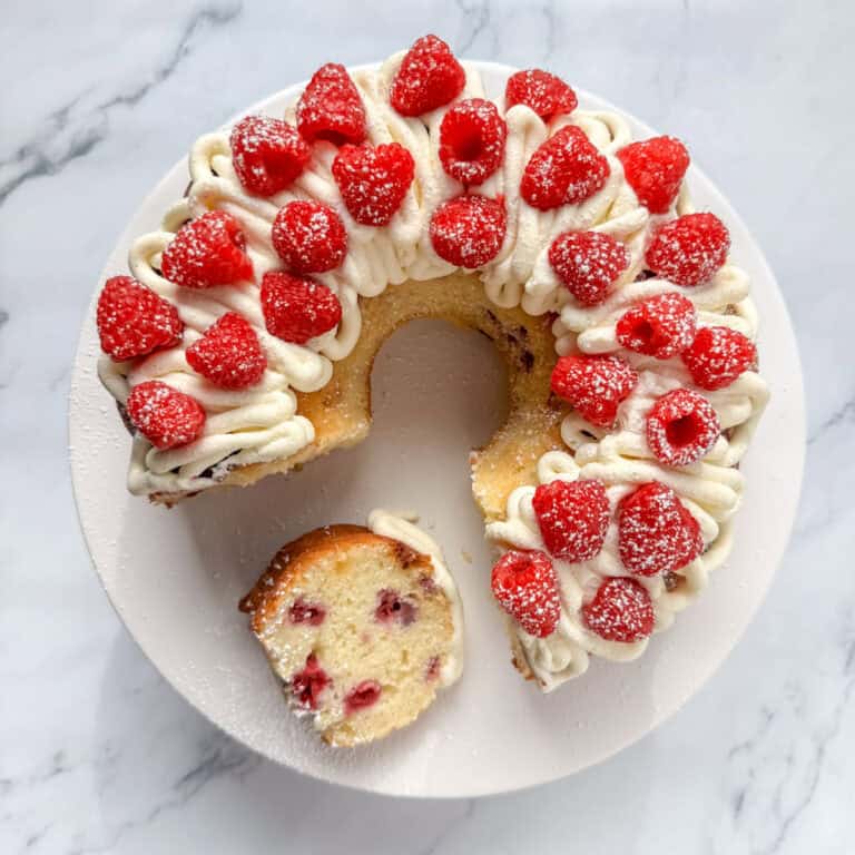 White Chocolate Raspberry Bundt Cake - Next Level Baker